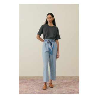 Louise Misha Pantalon Abuela Rayures Lin et Coton - Collection Femme Louise Misha