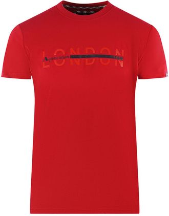 Aquascutum London 1851 geteiltes Logo Rotes T-Shirt
