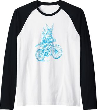 Seembo Samurai Radfahren Fahrrad Radfahrer Lustig Biker Reitrad Raglan