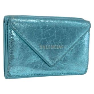 Balenciaga Portefeuille Trifold Pre-owned - Femme - Pre-owned - Bleu - Taille: ONE Size