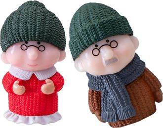 OSALADI &Auml;lteres Ehepaar Figuren Satz aus Kunststoff Farbechte Jubil&auml;ums Dekoration Stabile Tisch und Tortendeko zum Hochzeitstag und Valentinstag