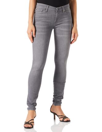 7 For All Mankind Womens The Skinny Jeans, Grey, 28