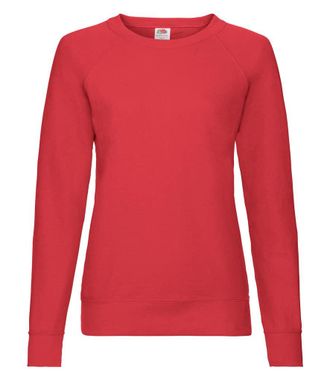 Fruit Of The Loom leichtes Sweatshirt mit Raglan&auml;rmel, f&uuml;r Damen Gr. S, rot
