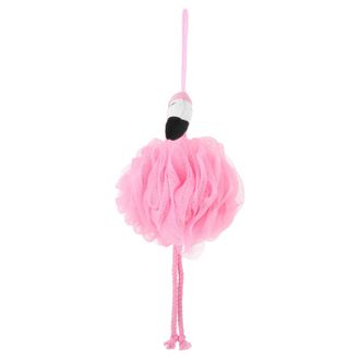 Cabilock Niedlicher Flamingo Duschschwamm aus Weichem Mesh Pouf Hautschonend Langlebig mit Aufh&auml;ngeschlaufe Reichhaltiger Schaum f&uuml;r Sanfte Reinigung und Peeli