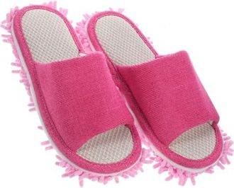 PartyKindom Pantoufles de Nettoyage pour Femmes Chaussons Mops Réutilisables avec Semelle Lavable Silencieuses et Adaptées Aux Sols Bois ou Carrelage Confort Inté