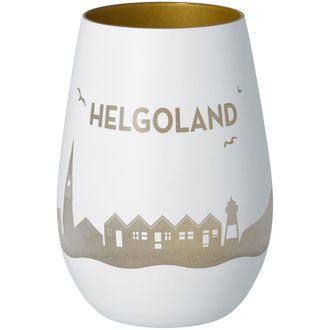Goodtimes Windlicht Helgoland Skyline (Wei&szlig; & Gold)
