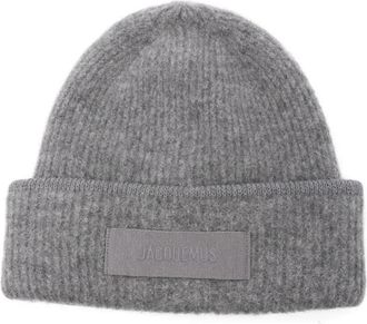 Jacquemus Caps & M&uuml;tzen - Light Grey Knitted Beanie - Gr. ONE SIZE - in Grau - f&uuml;r Damen