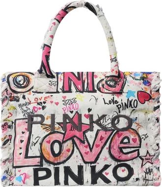 Pinko Pinko, Femme, Sacs, Blanc, Taille: ONE Size Beach Shopper