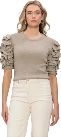 Object Object, Damen, Strickwaren, Beige, XSGr&ouml;&szlig;e
