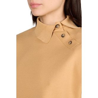 A.W.A.K.E. Top manches courtes &agrave; col drap&eacute; en viscose