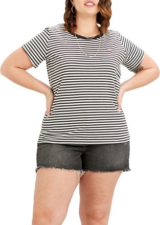 Levi's Damen Plus Size The Perfect Tee T-Shirt, Raita Stripe Caviar, 4XL