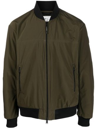 Woolrich veste bomber zipp&eacute;e &agrave; patch logo - Vert