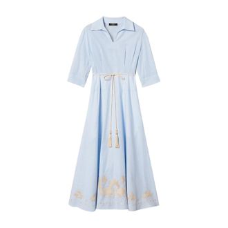 Twin-Set Midi Hemdblusenkleid - - Dresses - Damen - Blau - M