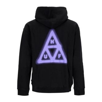 HUF Schwarzer Hoodie mit Rei&szlig;verschluss und Kordelzug - - Sweatshirts & Hoodies - Herren - Schwarzk - XL