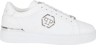 Philipp Plein Homme, Chaussures, Blanc, Taille: 41 EU Hexagon Lo-Top Baskets