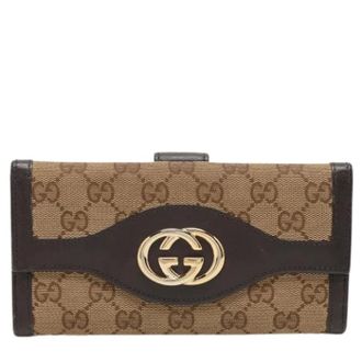 Gucci Portefeuille Trifold Pre-owned - Femme - Pre-owned - Beige - Taille: ONE Size