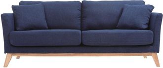 Miliboo Miliboo - Sofa skandinavisch 3 Pl&auml;tze Dunkelblau Holzbeine oslo