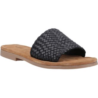 Hush Puppies Hetty Slide Leder Damen Schwarz Weit Sandalen