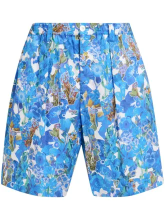 Marni Shorts mit Blumen-Print - Blau