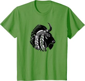 Symbiosis Supply Co. Bison American Indian Native American Nature &Outdoor Spirit T-Shirt