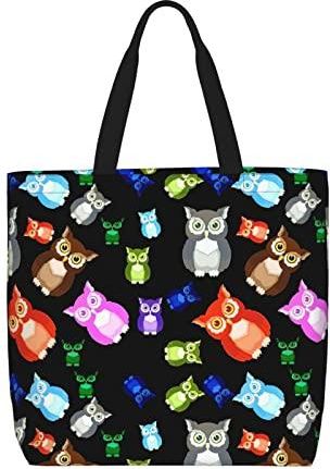 Generic Sac De Courses Motif Hibou Sac &Agrave; Dos Personnaliser Lavables Sacs En Toile &Eacute;paule, Pour Shopping, &Eacute;cole, Filles, Burea
