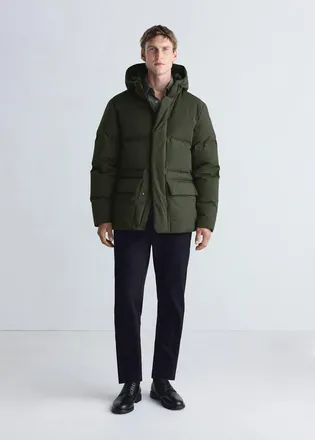 Mango Anorak matelass&eacute; duvet waterproof vert fonc&eacute; - Homme - XXL - MANGO MAN
