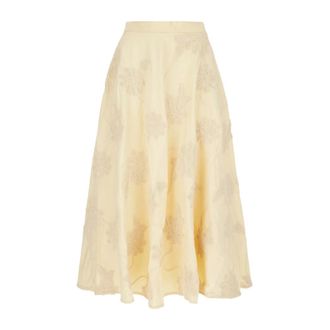 Rotate Rotate Birger Christensen, Femme, Jupes, Beige, Taille: 42 FR Midi Skirt