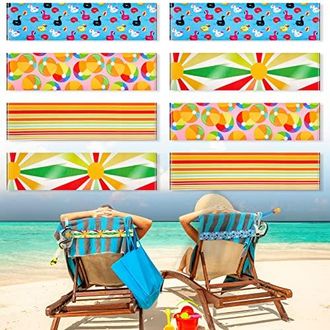 Boao 8er Pack Handtuchbänder für Strandstühle Kreuzfahrt Strandtücher Bänder Schwimmbad Strandkorb Strandtuchhalter Sommer Elastisch Winddicht Strand Zubeh