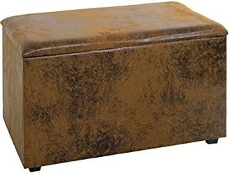 Haku Möbel Sitztruhe braun, vintage, MDF, Textilgewebe - Maße: B 65 cm x H 42 cm x T 40 cm, Style: Modern