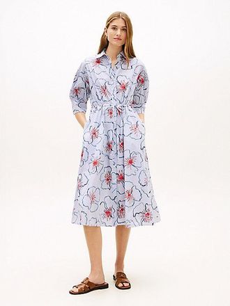 Tommy Hilfiger Robe chemise midi &agrave; manches mi-longues
