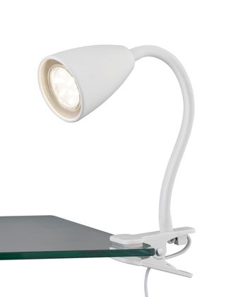 Trio Leuchten Klemmleuchte Wanda 202620131, Metall Weiß matt, exkl. 1x GU10, Flexarm