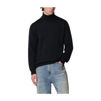Roberto Collina Homme, Pulls, Bleu, Taille: S Dolcevita Turtleneck