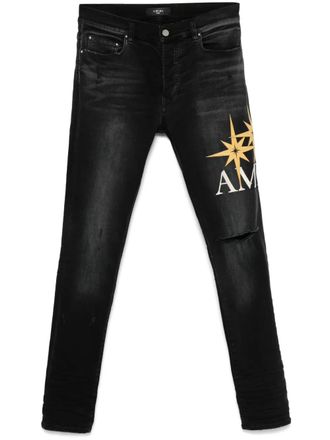 Amiri jean &agrave; appliqu&eacute; Starburst - Noir