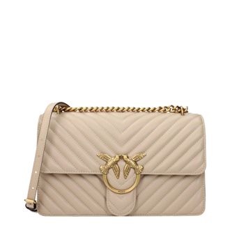 Pinko Pinko Love One Sac Bandouli&egrave;re Femme Cuir Beige