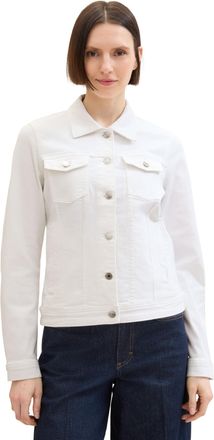 Tom Tailor Damen Basic Colored Jeansjacke, White, S