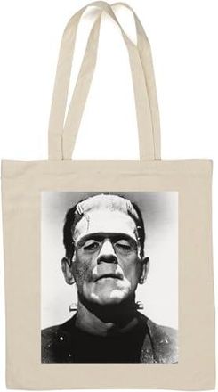 Generic Sac fourre-tout en coton naturel avec motif homme zombie blanc