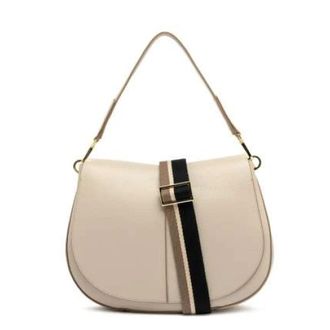 Gianni Chiarini Strukturierte Lederschultertasche - - Bags - Damen - Beige - ONE SIZE
