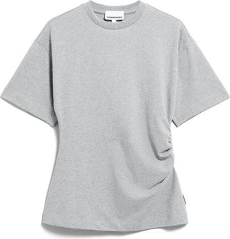 Armedangels Damen Heavyweight T-Shirt aus recyceltem Baumwoll Mix JAREKAA Slim Fit Silver Melange