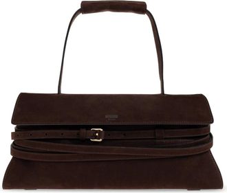 Moschino Femme, Sacs, Brun, Taille: ONE Size Tie Suede Handbag