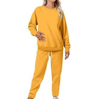 Generic Surv&ecirc;tement pour femme - 2 pi&egrave;ces - Surv&ecirc;tement de loisirs - Manches longues - Tenue de maison - Ensemble de v&ecirc;tements de sport pour femme - Jogging d