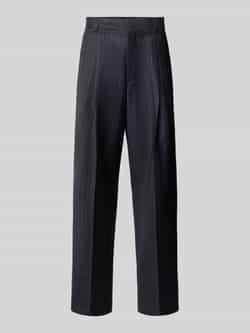 HUGO BOSS Loose Fit Bundfaltenhose aus Wolle mit B&uuml;gelfalte