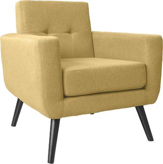 Gardenia Gardenia Giallo Poltrona Soggiorno Relax Design Moderno Imbottita Xl Century, Cm 76 X 75 X 83