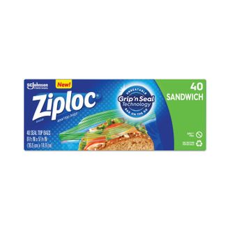 Ziploc 71139 Sandwichbeutel, 40 St ck, Wegwerfbar, Kunststoff, Selbstklebend, Clear