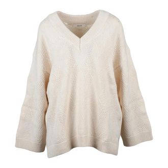 Selected Pull col en V - Femme - Pulls - Blanc - Taille: 36 FR
