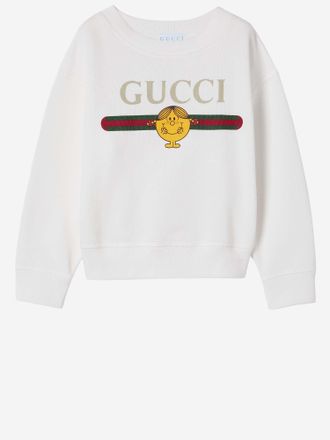 Gucci Girls Printed Cotton Sweatshirt White Hoods & Sweatshirts
