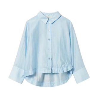 Twinset Femme, Blouses et Chemises, Bleu, Taille: 48 FR Camicia Over en Voile