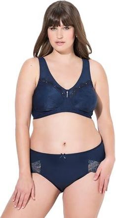 Ulla Popken gs1 data protected company 4069787000005 Entlastungs-BH Kelly, Ohne Bügel, Spitze Bra, Bleu Nuit, 100G Femmes