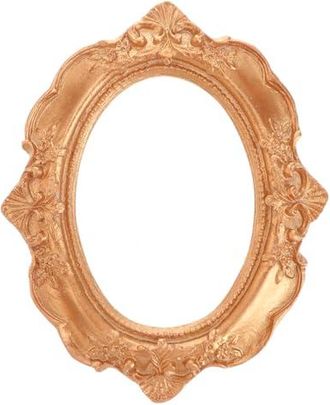 Amosfun Mini Cadre Photo Ovale Vintage 12.5X10 Cm En R&eacute;Sine Dor&eacute;E Cadre Photo D&eacute;Coratif Sans Verre Pour Bureau Chambre Salon Pr&eacute;Sentoir Bijoux &Eacute;L&eacute;Gant D&eacute;Corat