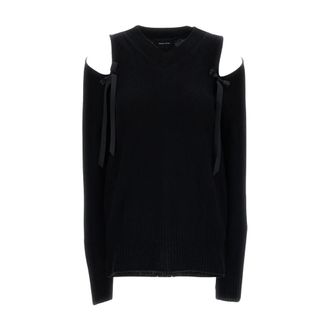Simone Rocha V-Ausschnitt Kaschmirpullover - - Knitwear - Damen - Schwarzk - S