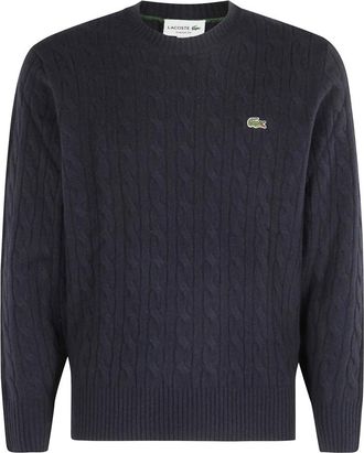 Lacoste Homme, Pulls, Bleu, Taille: XL Pull Col Rond En Laine C&acirc;bl&eacute;e